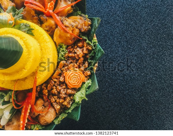 Nasi Tumpeng Java Traditional Foodisolated On Stock Photo 1382123741 ...