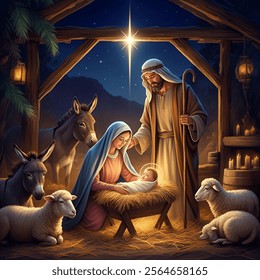 Nativity Scene Without Joseph AI-generated image 2559739351 | Shutterstock