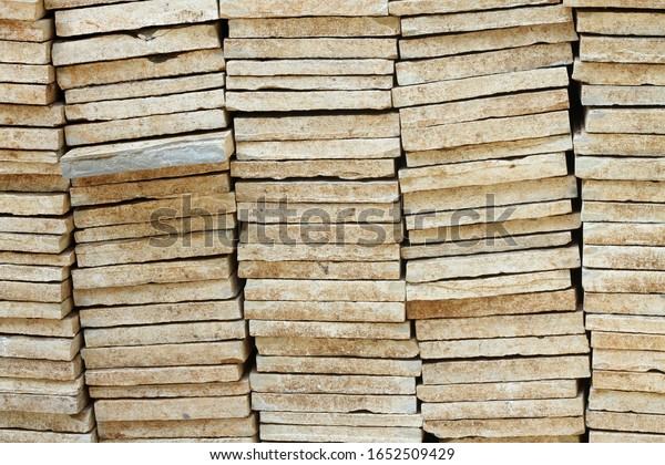 Natural Stone Wall Tile Cladding Background Stock Photo 1652509429 ...
