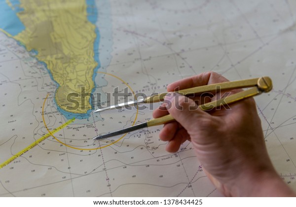 Nautical Chart Divider Stock Photo (Edit Now) 1378434425