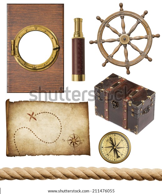 Nautical Objects Set Isolated Ship Window Stock Photo 211476055 ...