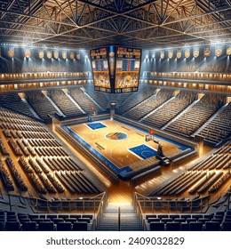 Empty Basketball Playground Side View Arena AI-generated image ...