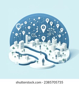 Icon Group Buildings Map Multiple Location AI-generated image ...
