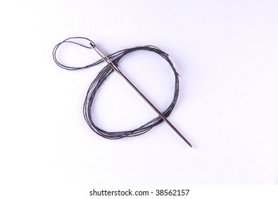Needle Black Thread Isolated On White Stock Photo 38562157 | Shutterstock