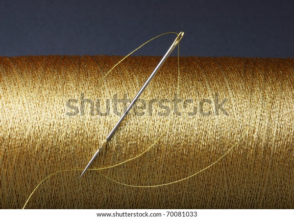 Needle Golden Thread Stock Photo (Edit Now) 70081033