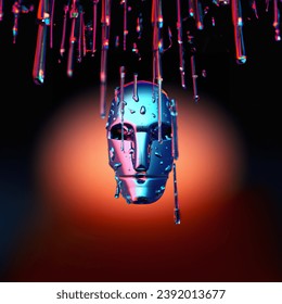 Neon 3d Image 3d Robot Face Imagen generada por IA 2271841123 ...
