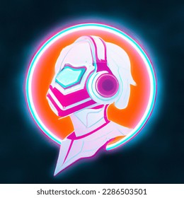 Neon Avatar Vector-style Image Science Fiction AI-generated image ...