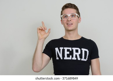 Nerd Winking Pointing Finger Stock Photo 371689858 | Shutterstock