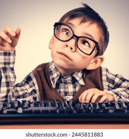 Photo 10 Year Old Boy Typing AI-generated image 2574732621 | Shutterstock
