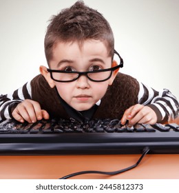 Photo 10 Year Old Boy Typing AI-generated image 2574732621 | Shutterstock
