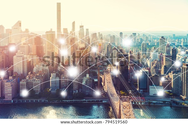 Network Connection Technology Concept New York Stock Photo (Edit Now ...