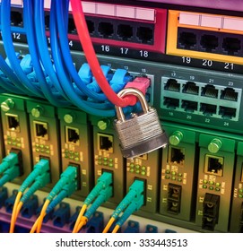 Network Data Protection Concept Padlock Switch Stock Photo 333443513 ...
