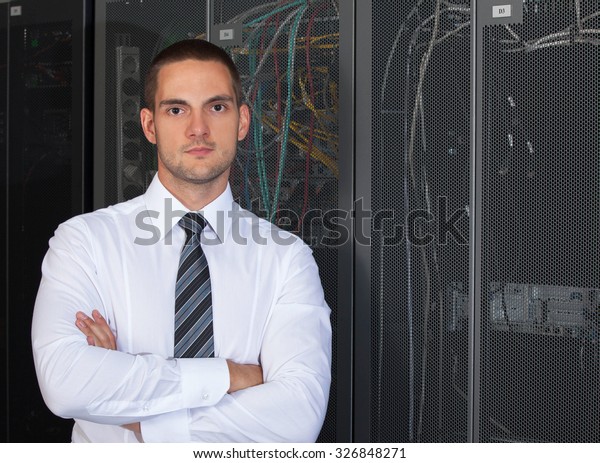 Network Engineer Working Server Room Stock Photo 326848271 | Shutterstock