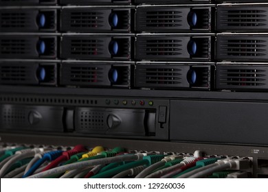 Network Hub Server Rack Connection Cables Stock Photo 129260036 ...