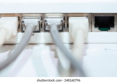 Network Modem Cables Closeup Horizontal Photo Stock Photo 248160796 ...