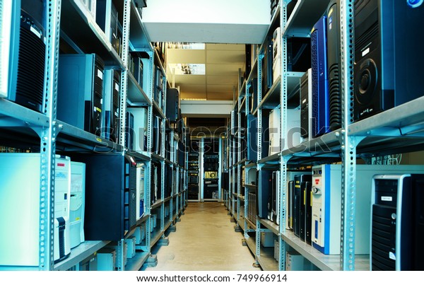 Network Old Server Room Stock Photo (Edit Now) 749966914