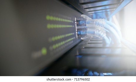 Network Switch Ethernet Cables Add Light Stock Photo (Edit Now) 713796502