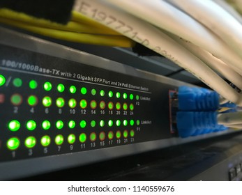 Network Switch Ethernet Cables Rack Cabinet Stock Photo 1140559676 ...