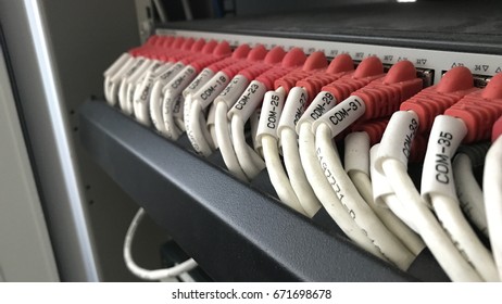 Network Switch Ethernet Cables Rack Cabinet Stock Photo 671698678 ...