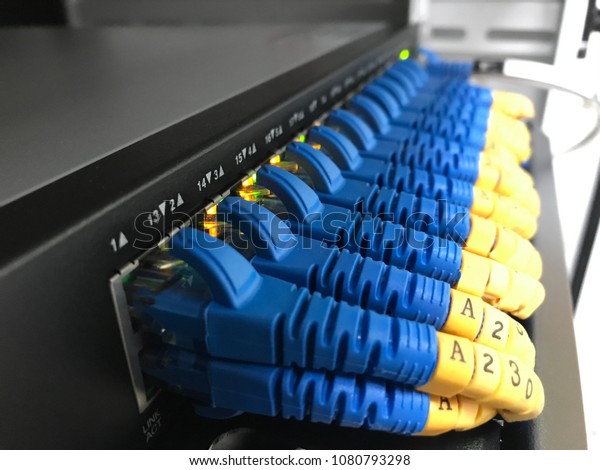 Network Switch Ethernet Cables Rack Cabinetutp Stock Photo 1080793298 ...