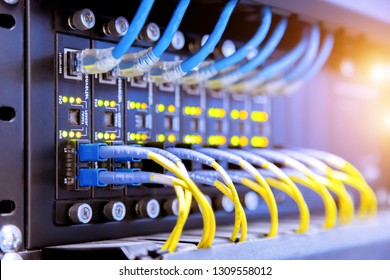Network Switch Ethernet Cablesdata Center Concept Stock Photo ...
