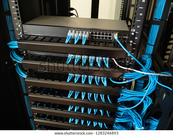 Network Switch Ethernet Lan Cables Connect Stock Photo 1283246893 ...