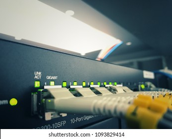 Network Switch Rackfiber Cable Connect Sfp Stock Photo 1093829414 ...