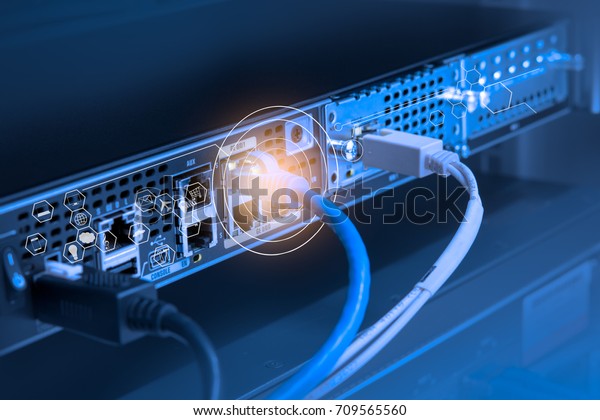 Networking Switch Router Data Center Room Stock Photo 709565560 ...