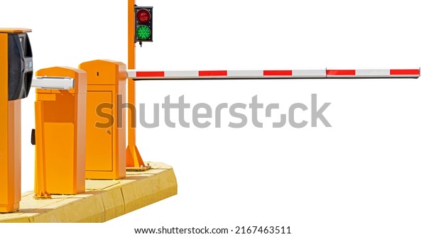 New Automatic Barrier Gates Traffic Light Stock Photo 2167463511 ...