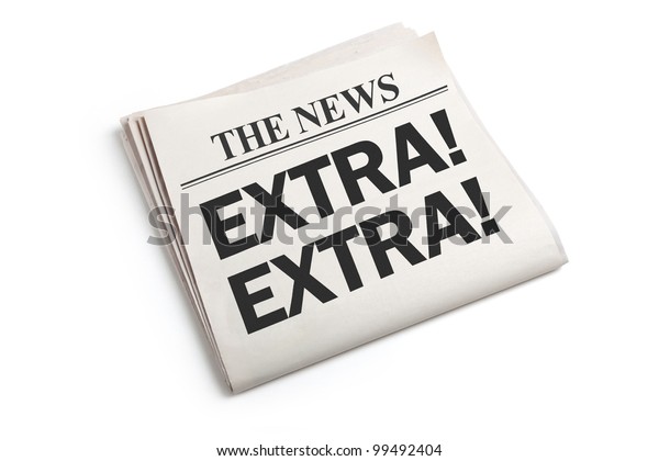 Newspaper Extra White Background Foto stock 99492404 | Shutterstock