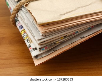 Newspaper Stack On Desk Stock Photo 187283633 | Shutterstock