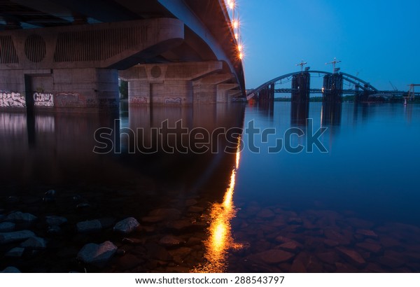Night Bridge Lights Stock Photo 288543797 | Shutterstock