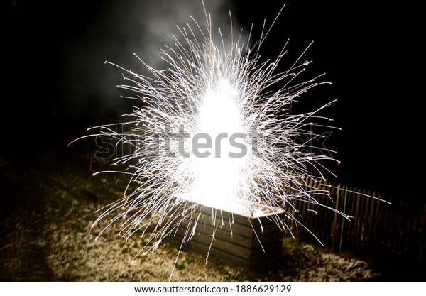 Night Explosion Crates Full Explosive Pyrotechnics Stock Photo ...