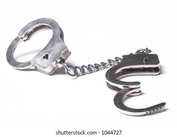 Police Shackles Exposed On White Background Stock Photo (Edit Now ...