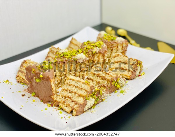 No Bake Biscuit Pudding Cake Stock Photo 2004332747 | Shutterstock
