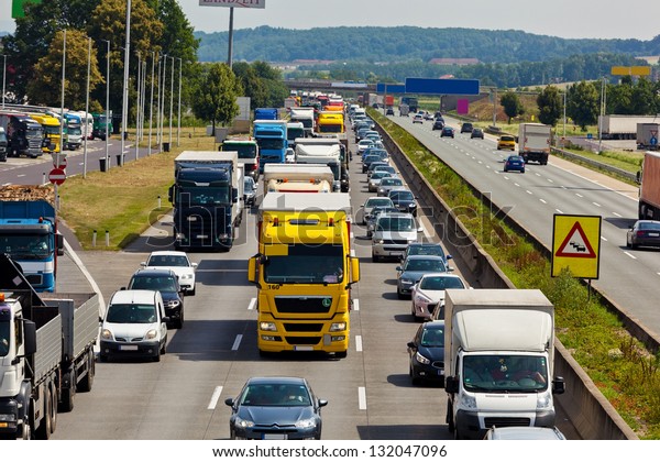 Nonfunctioning Emergency Lane Traffic Jam On Stock Photo (Edit Now ...