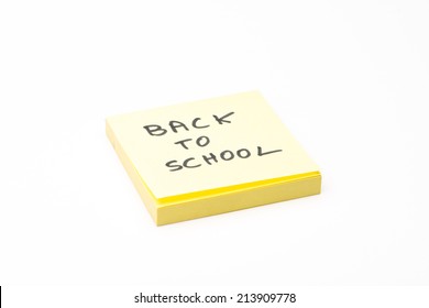 Note Back School On White Background Stock Photo 213909778 | Shutterstock