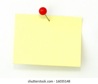 Yellow Note Paper Red Pin Isolated Stock Vector (Royalty Free ...