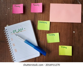 Notebook Action Plan Sticky Notes On Stock Photo 2016911270 | Shutterstock