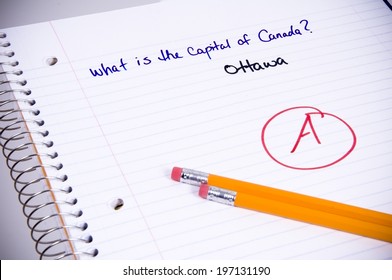 Notebook Question Answer Grade Written On Stock Photo (Edit Now) 197131190