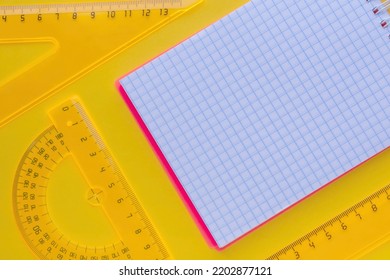 Notepad Ruler Protractor Learning Trigonometry School Stock Photo ...