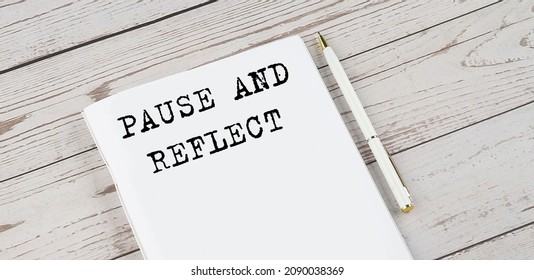 Notepad Text Pause Reflect White Background Stock Photo 2090038369 ...