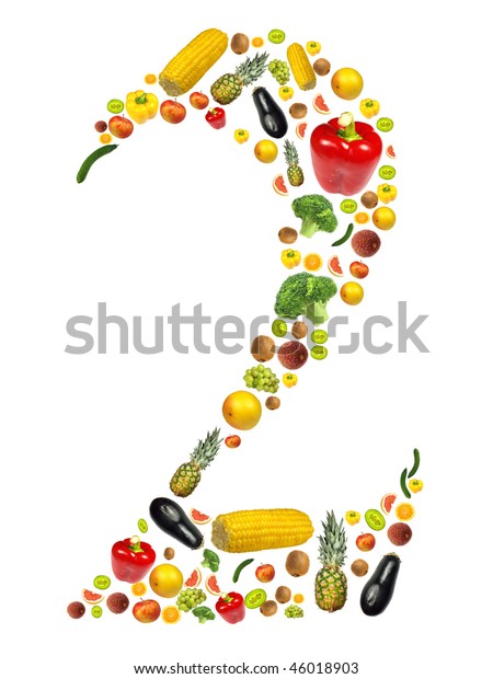 Number 2 Made Fruit Vegetable Stock Photo (Edit Now) 46018903