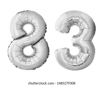 Number 83 Eighty Three Silver Inflatable Stock Photo 1485279308 ...