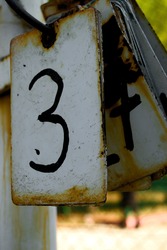 Old House Number 70 Seventy Gate Address Vintage Background A Close Up Of A Metal Object
