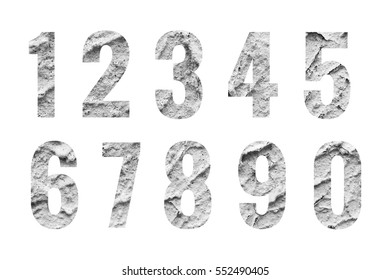 Numbers Gray Plaster Texture Set Isolated Stock Photo 552490405 ...