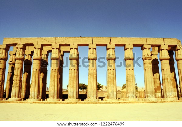 Numerous Columns Luxor Temple Luxor Egypt Stock Photo (Edit Now) 1222476499 Numerous Columns Luxor Temple Luxor Egypt Stock Photo (Edit Now) 1222476499