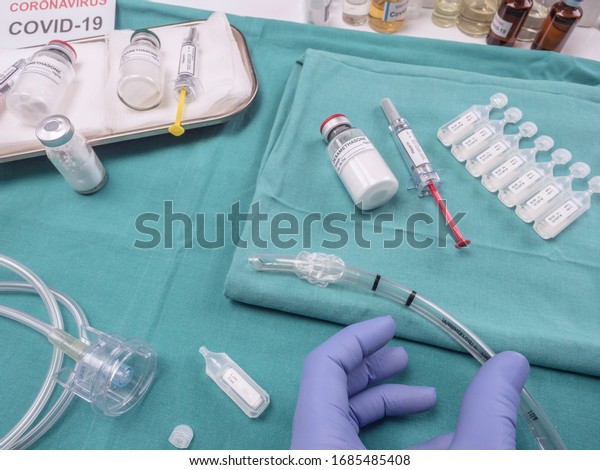 Nurse Refilling Medication Solution Nebulizer Container Stock Photo ...