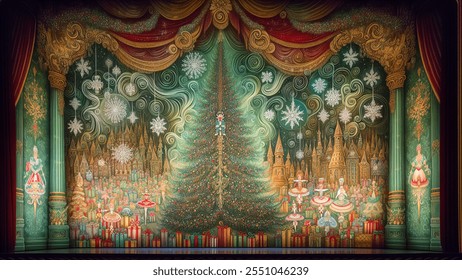 Nutcracker Ballet Theater Backdrop AI-generated image 2551288059 | Shutterstock