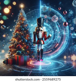 Nutcracker Sleek Robotic Features Modern High-tech AI-generated image ...